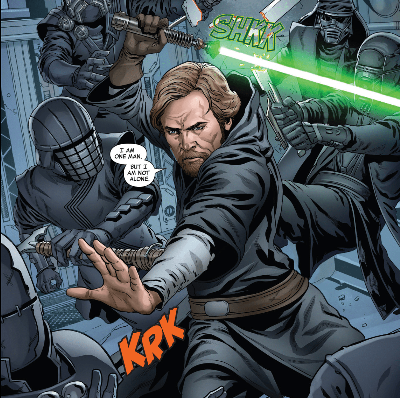 The Rise of Kylo Ren #2 shows Jedi Master Luke Skywalker fighting the ...