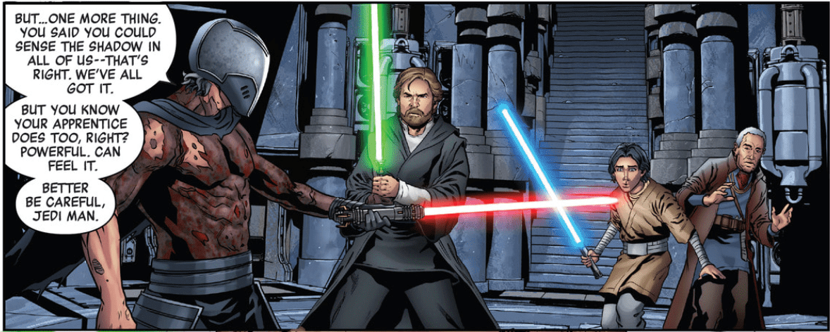 The Rise of Kylo Ren #2 shows Jedi Master Luke Skywalker fighting the ...